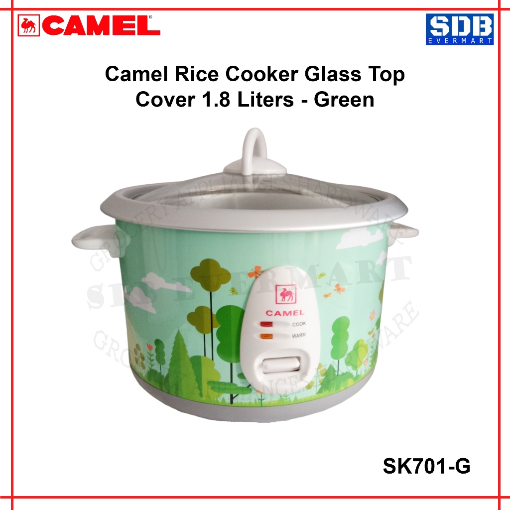 Camel-Rice Cooker Glass Top Cover-10 Cups/1.8 Liter Capacity-(SK701G ...