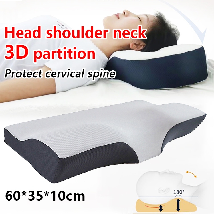 Memory foam pillow 3D partition design for head,shoulders and neck ...