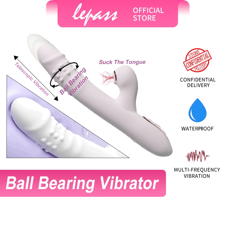 Lepass Ball Bearing Rotate Vibrator G-Spot Vibration Dildo Sucking Tongue Sex Toys For Women ...
