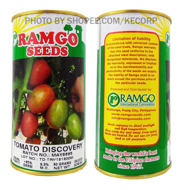 Ramgo Seeds Tin Can Tomato Discovery 50g kcS11207 | Shopee Philippines