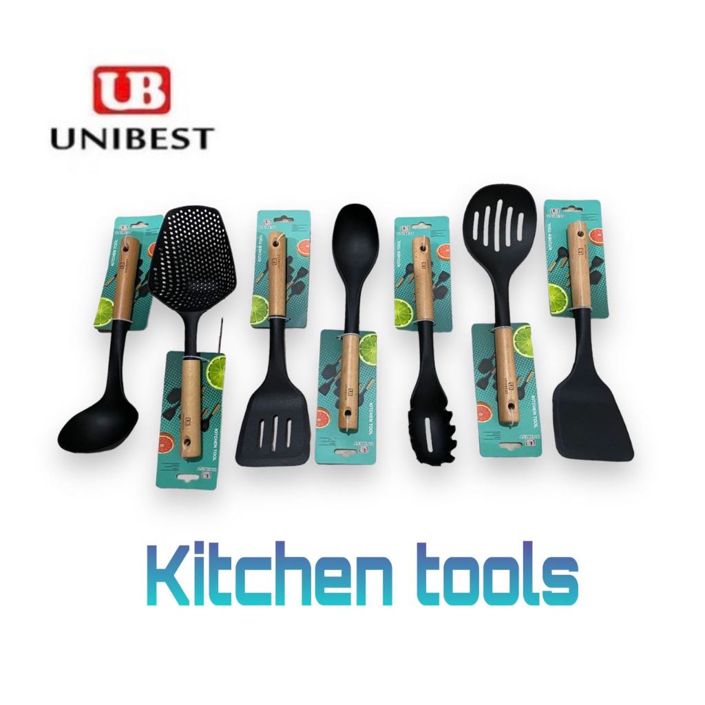 Unibest Silicone Non Stick Kitchen Tool kitchen Utensils with wooden ...