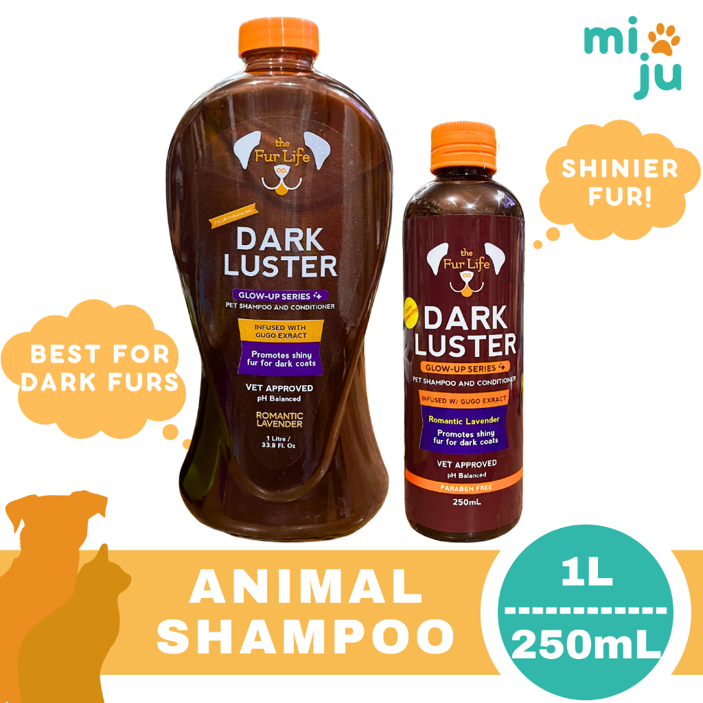 The Fur Life Co. Dark Luster (1Liter/250mL) - 2-in-1 Dog Shampoo and ...