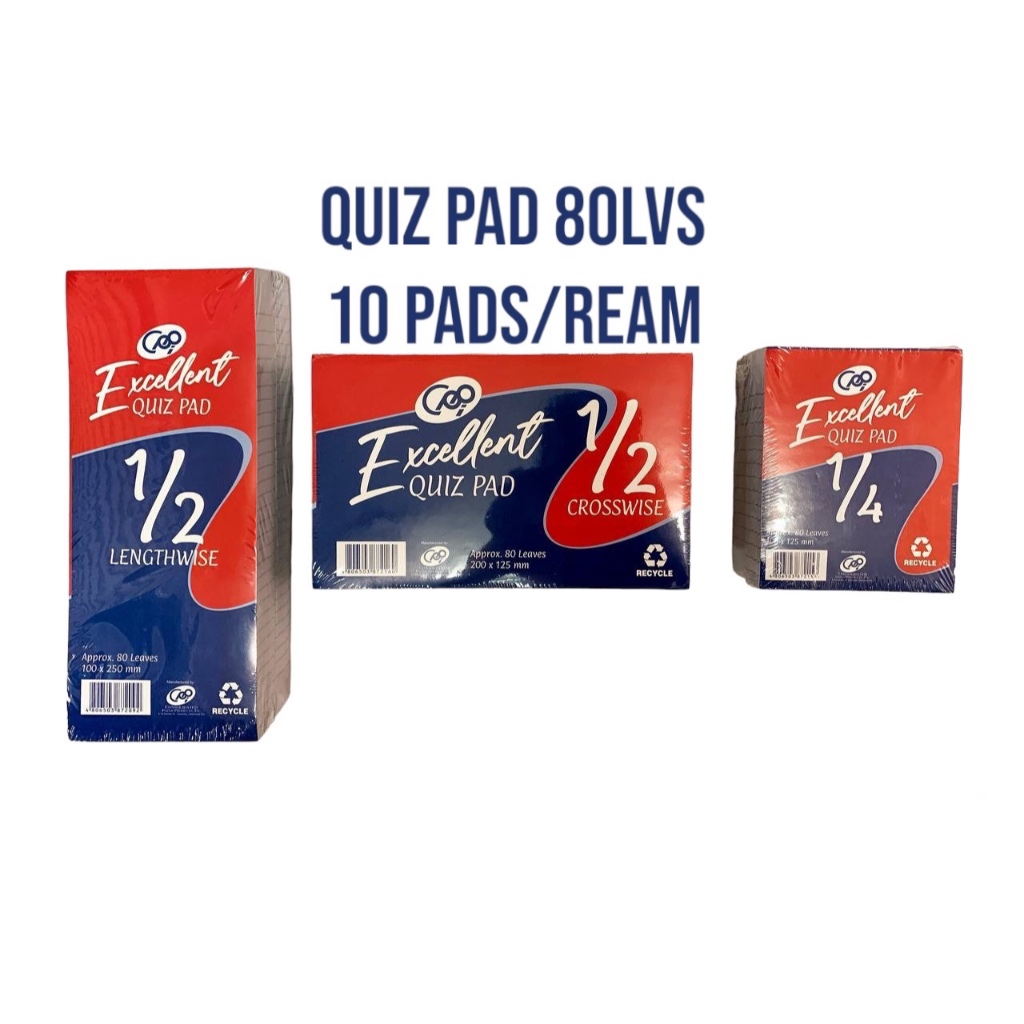 Excellent Quiz Pad Paper (1/2 lengthwise, 1/2 crosswise, 1/4 quiz pad ...