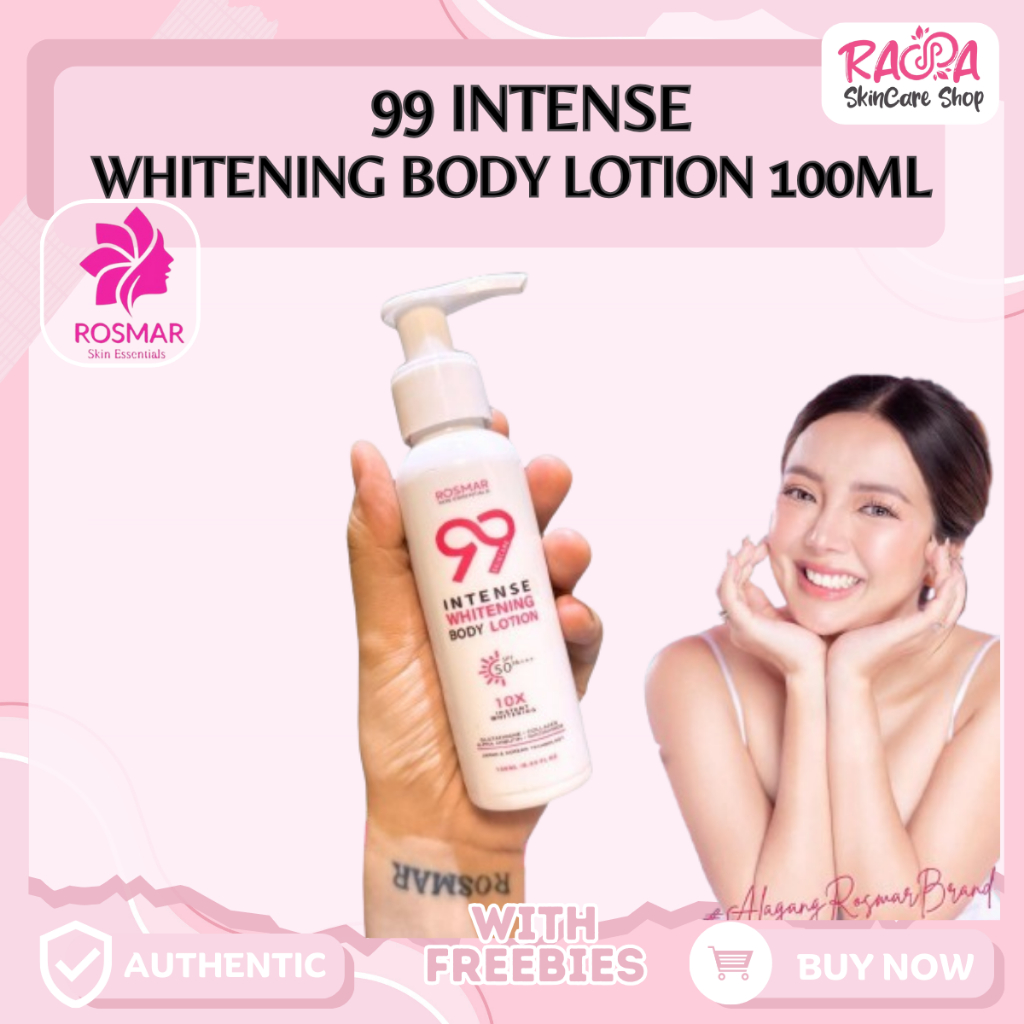 ROSMAR 99 Intense Whitening Body Lotion 100ml with SPF 50 | Rosmar Skin Essentials | Shopee ...