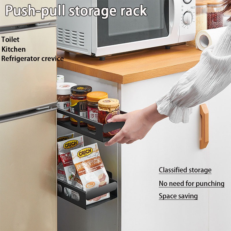 Punch-free Under Sink Organizer Stainless Pull Out Basket Kitchen ...