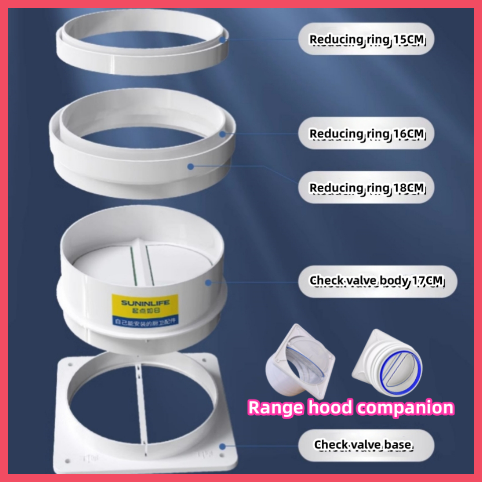 Home range hood check valve, check valve, range hood smoke pipe ...