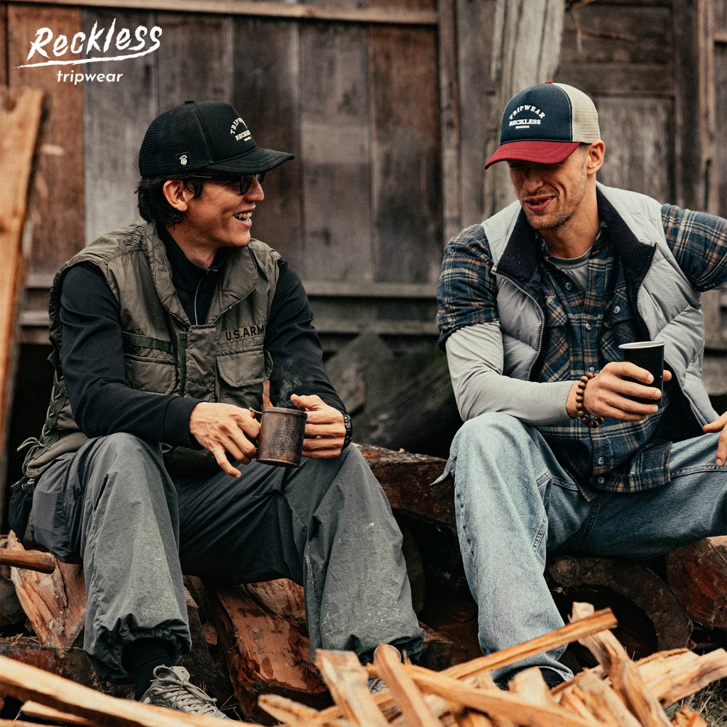 Reckless Tripwear Cap - Trucker Cap - Cotton Khaki Fabric, Breathable ...