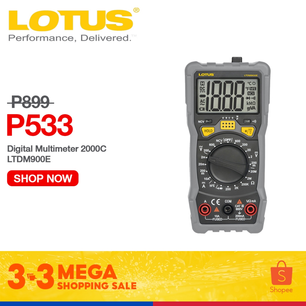 Lotus Digital Multimeter 2000C LTDM900E | Shopee Philippines