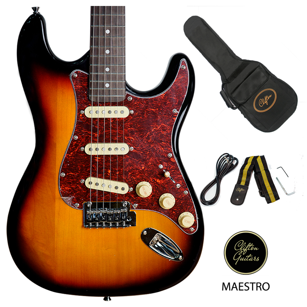 Clifton Pioneer Stratocaster Electric Guitar Package | Shopee Philippines
