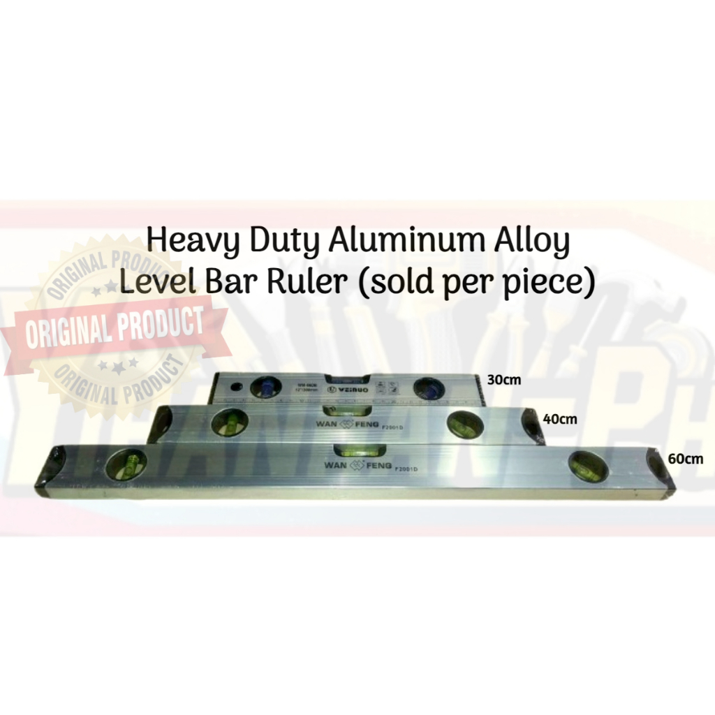 Aluminum Alloy Level Bar Ruler - 30cm/40cm/60cm (SOLD PER PIECE ...