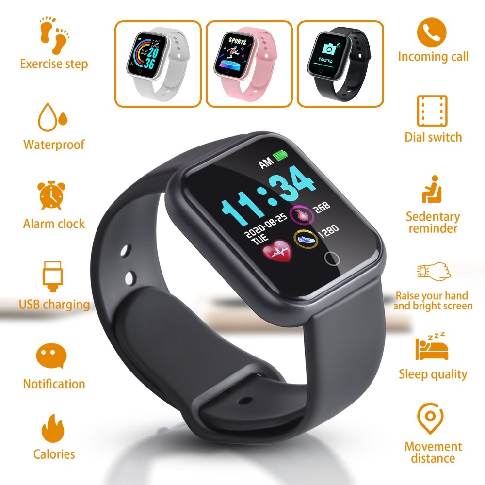 Y68 Intelligent Waterproof Bluetooth Sports Watch Detecting Heart Rate ...