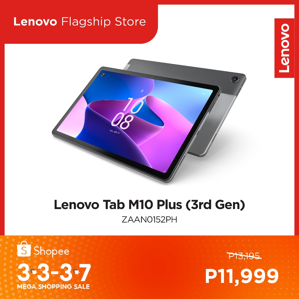 Lenovo Tablet M10 Plus 3rd Gen ZAAN0152PH 4GB 64GB 2K 8MP 8MP 7500mah 10 Inches Android 12 ...