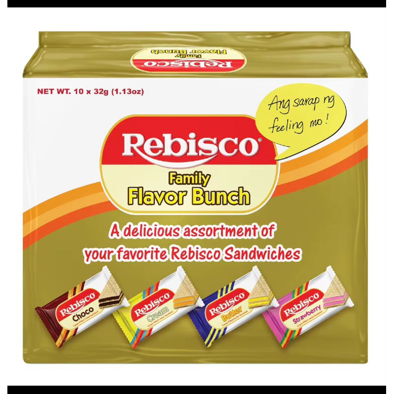 Rebisco Family Flavor Bunch Cracker Sandwich 32g x 10 | Shopee Philippines