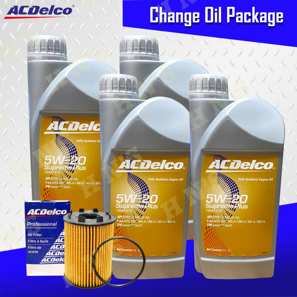ACDelco Supreme Plus 5W-20 Oil Change Bundle for Jeep Renegade / Jeep ...