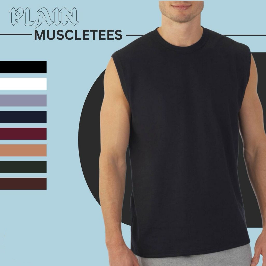 Sando for men Cotton muscle tee gym tee tank top sport shirt | Shopee ...
