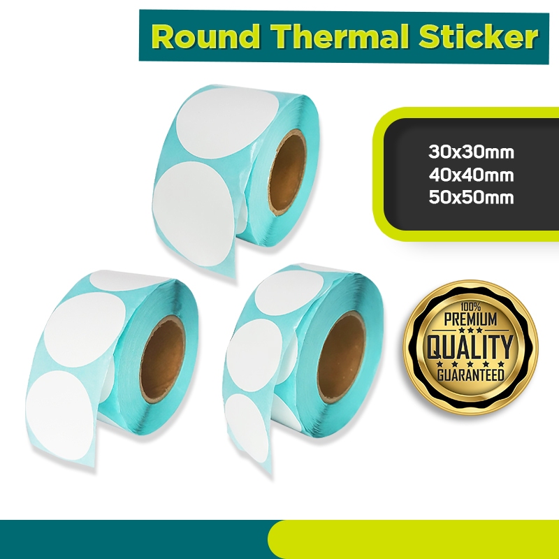 Thermal sticker paper round ( 30*30mm / 40*40mm / 50*50mm ) | Shopee ...