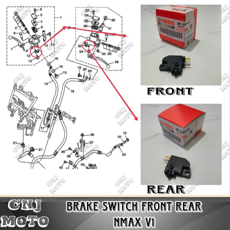 BRAKE SWITCH FRONT / REAR FOR NMAX V1 | Shopee Philippines