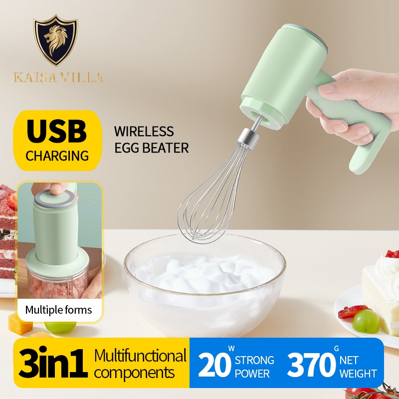 Kaisa Villa hand mixer for baking 3 in 1 egg beater electric meat grinder USB ectric food ...