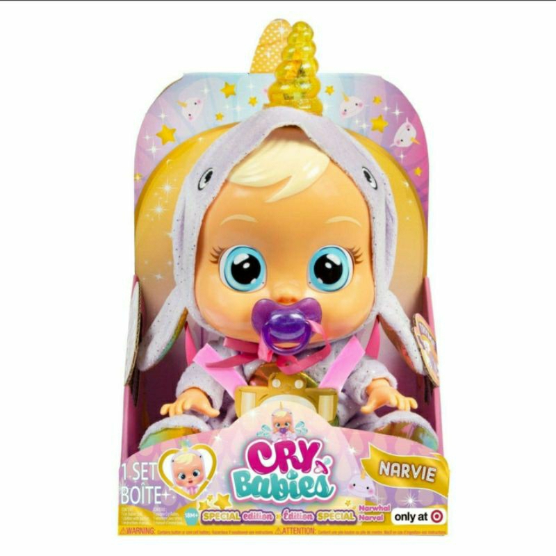 Cry Babies Doll NARVIE Special Edition Narwhal Baby Narval Real Tears ...