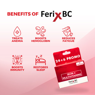 Ferix BC - Iron plus Multivitamins 24+6 Promo Capsules | Shopee Philippines