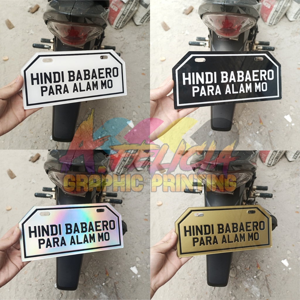 Hindi Babaero Para Alam Mo Motorshow/Daily Motorcycle Plate | Shopee ...