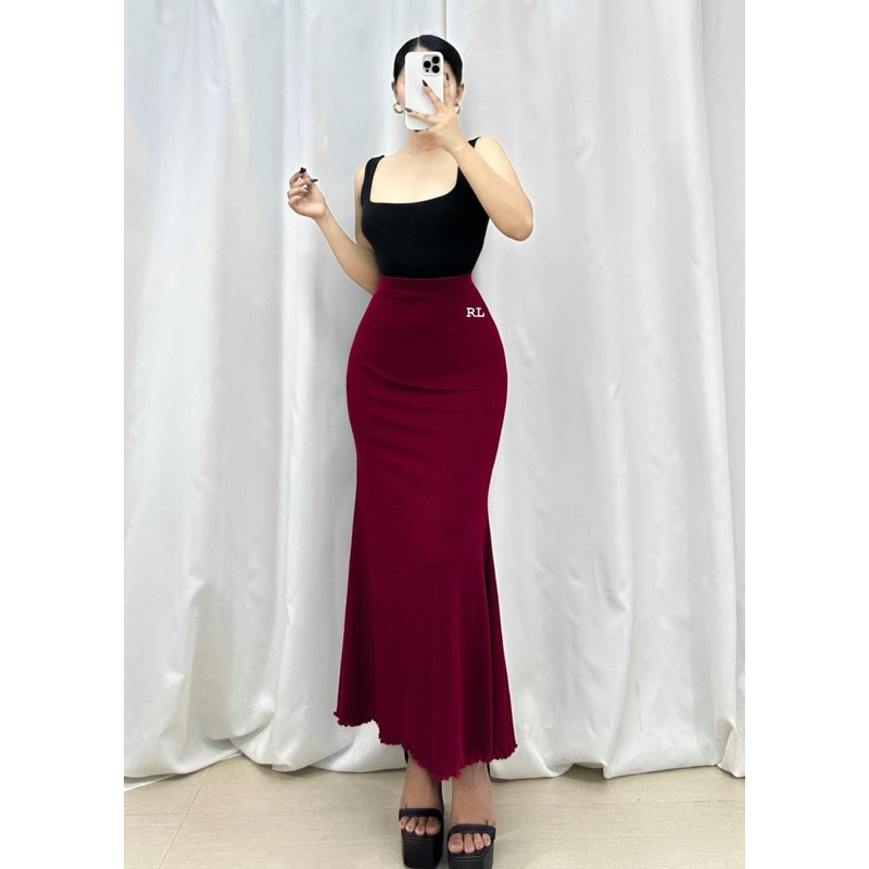 MERMAID LETTUCE PLAIN LONG SKIRT | Madam Baby | Shopee Philippines