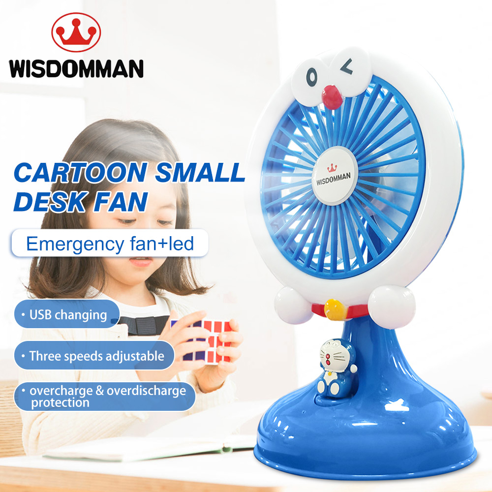 WISDOMMAN Cartoon Portable Electric Fan USB Fan Desk Fan Mini Fan ...
