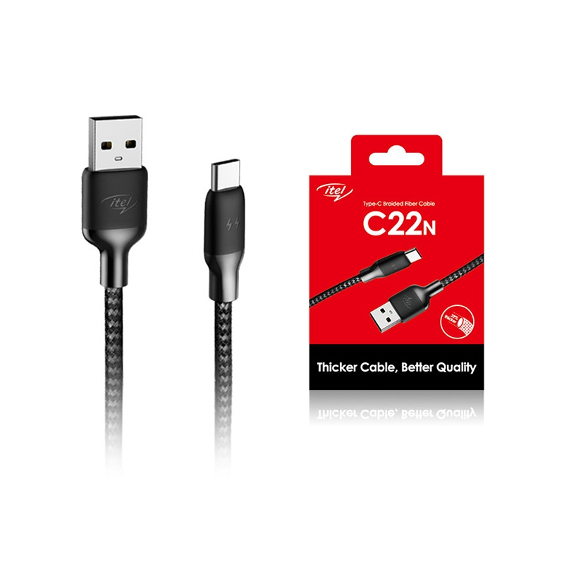 ITEL ICD-C22n 2.1A Type-C Fast Charge Fiber Cable 1m 480Mbps | Shopee ...