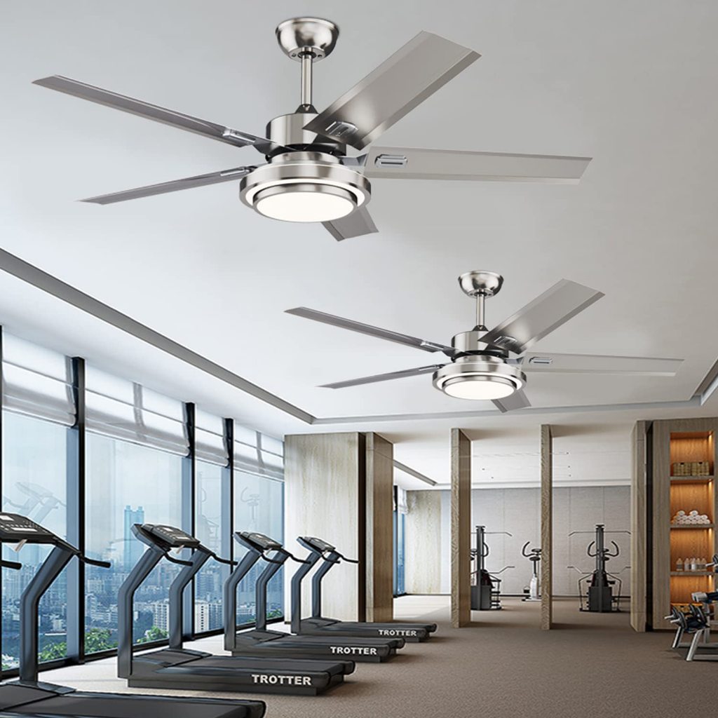 Stainless Steel Ceiling Fan With Light Remote Control Outdoor Indoor ...