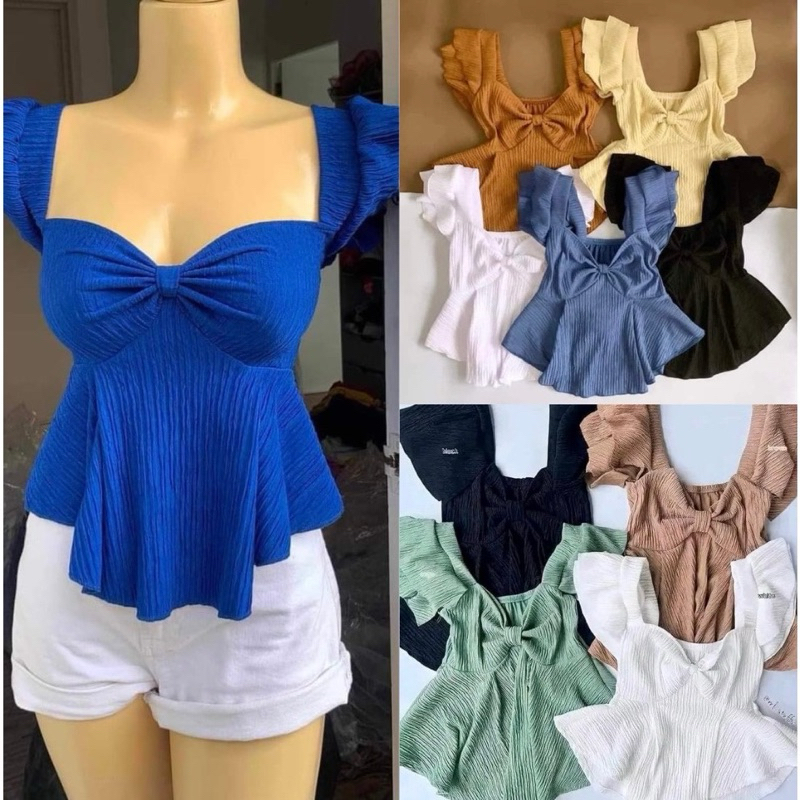 BARBARA PEPLUM TOP ERIN | Shopee Philippines