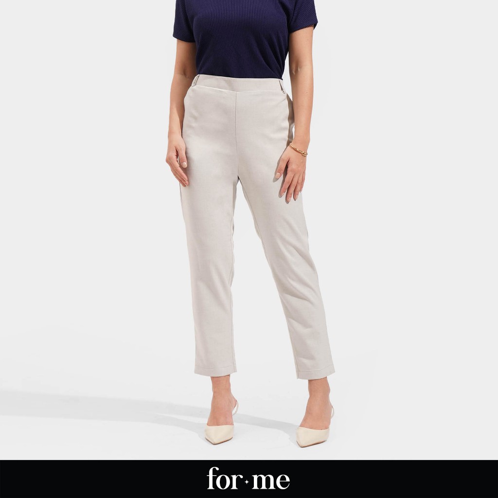 ForMe Slim Fit Cozy Pants for Women (Beige) | Shopee Philippines