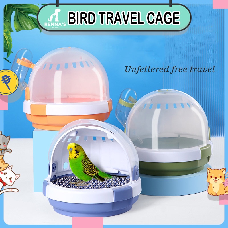 Renna's Bird Portable Cage With Bird Feeding Bottle Mini Pet Cage Pet ...