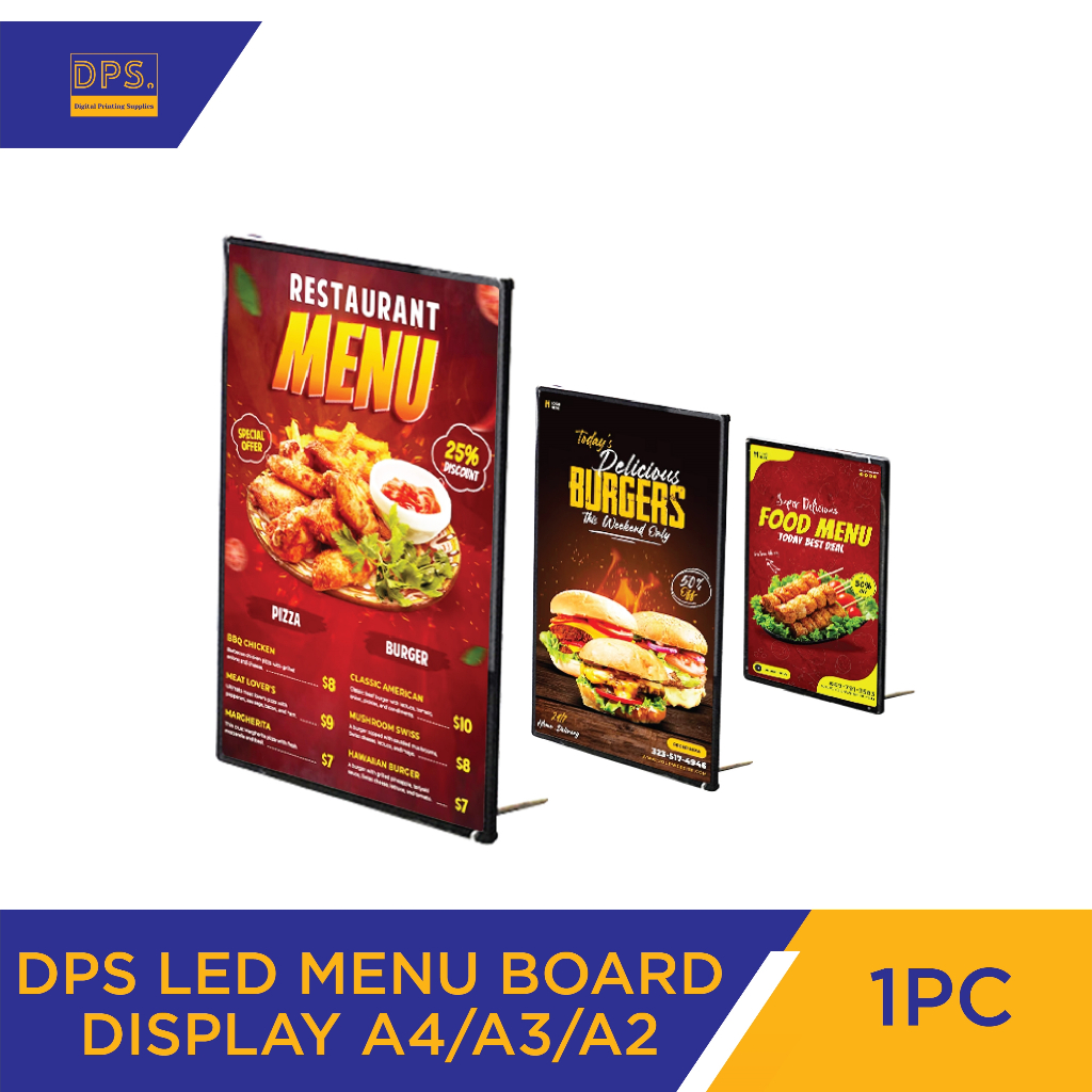DPS Advertising LED Menu Lightbox Black / Board Frame Menu / LED Menu ...