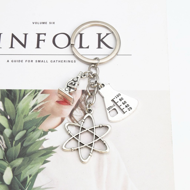 Microscopes Keychain silver Doctor Charms Pendant Neuron Key Chains ...