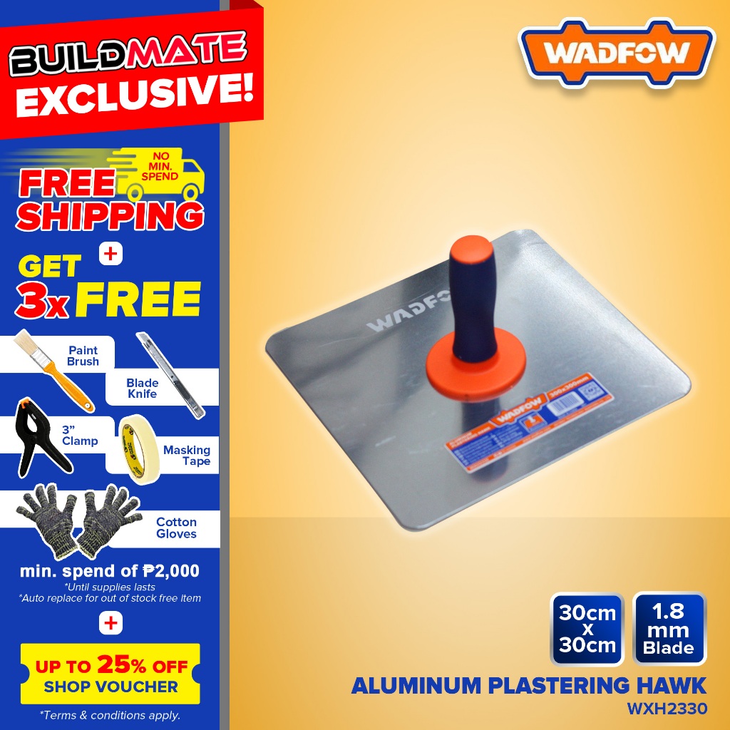 BUILDMATE Wadfow 300mm x 300mm Aluminum Plastering Hawk Construction ...