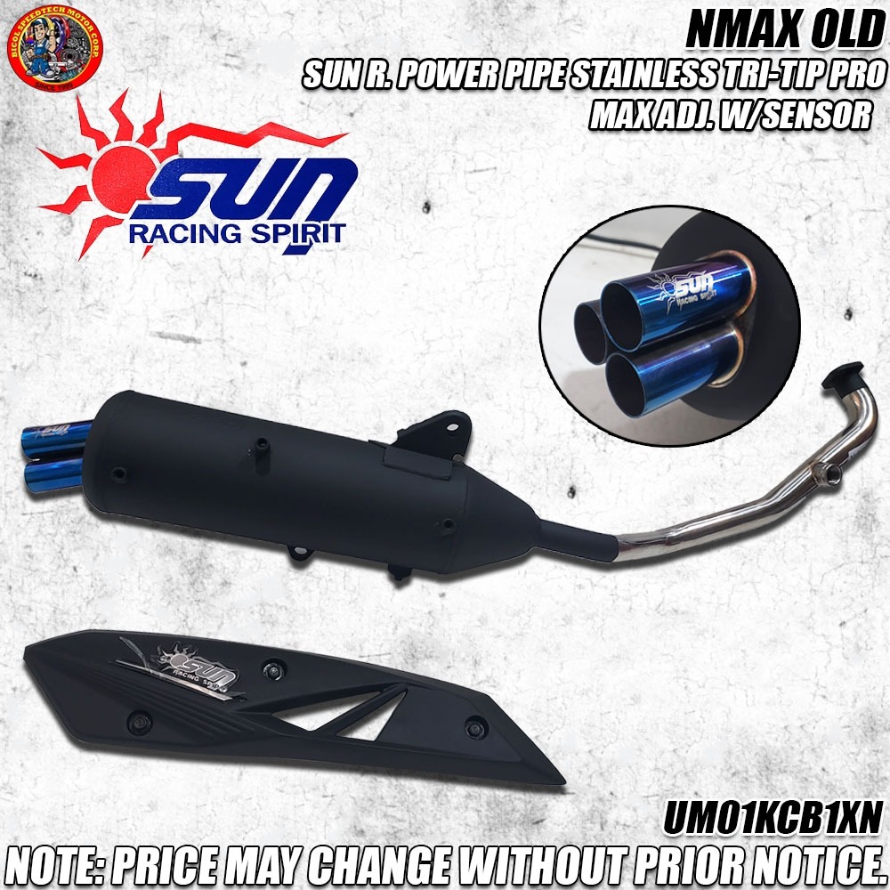 NMAX OLD SUN RACING POWER PIPE STAINLESS W/ SOUND ADJUSTER, TRI-TIP PRO ...