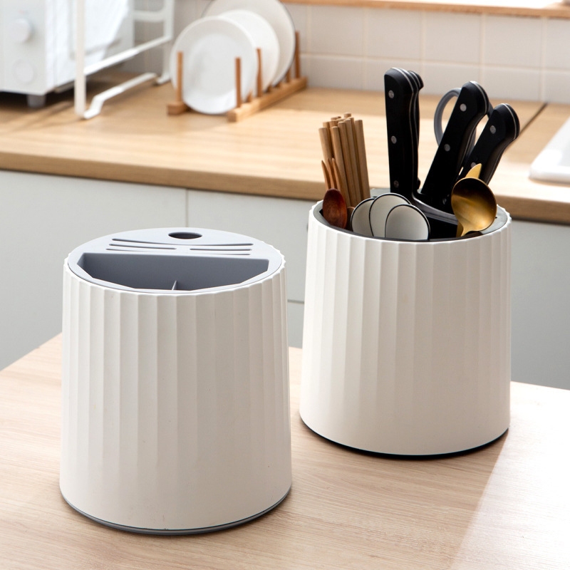 Kitchen Cutlery Storage Rack 360 Degree Rotating Silverware Cutlery ...