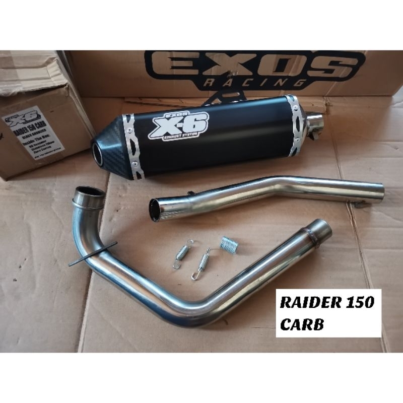 Raider 150 Fi / Carb EXOS X6 Pipe (new design white) | Shopee Philippines