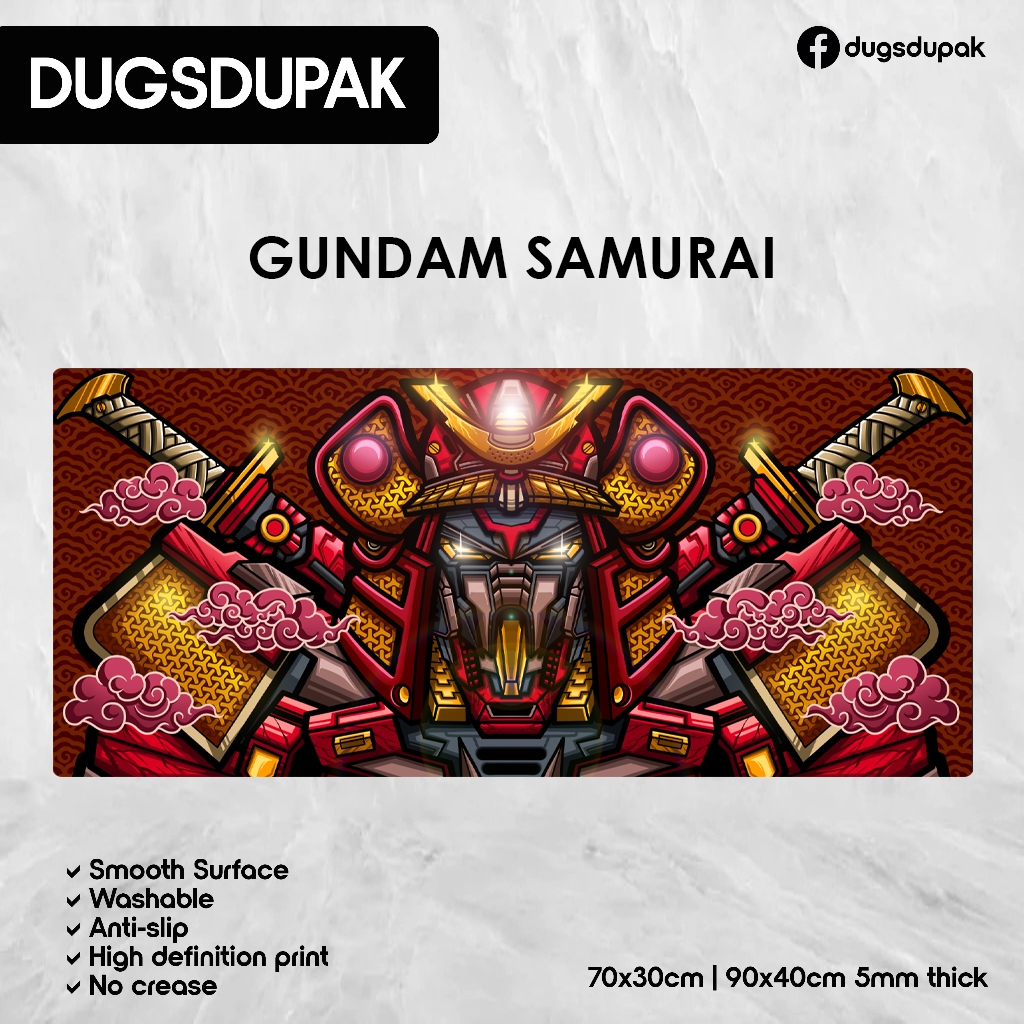 Extended Large Custom Mousepad Gundam Samurai | Shopee Philippines