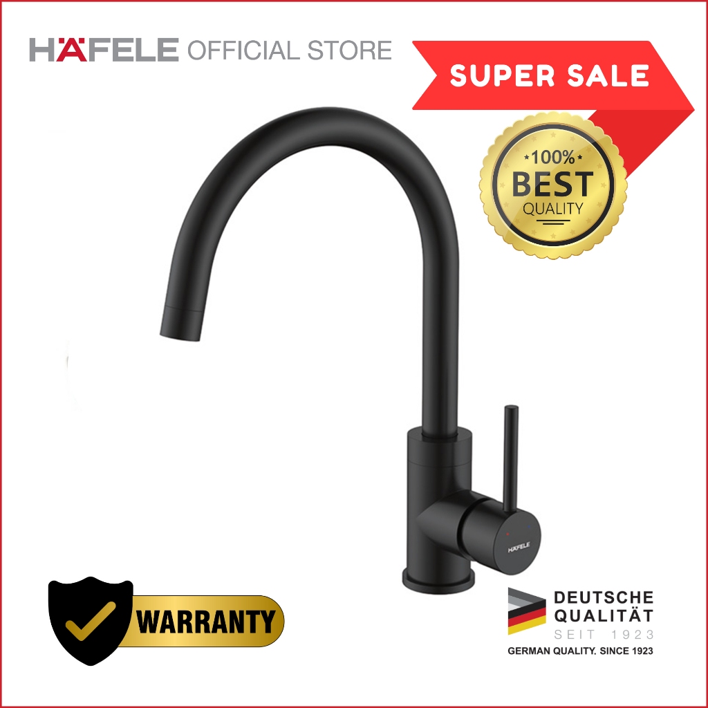 Hafele Essence Tap HT21-CH1F220C Sink Faucet Mixer (Black & Gray ...