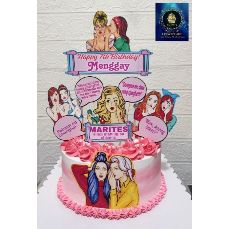 Marites cake topper /Printed /Personalized with NAME and AGE | Shopee ...