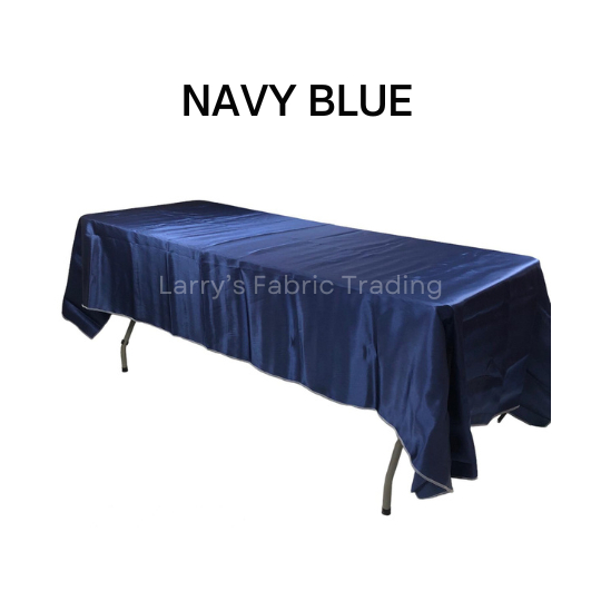 Table Cloth Rectangular Topper Plain Satin Silk Solid Catering ...