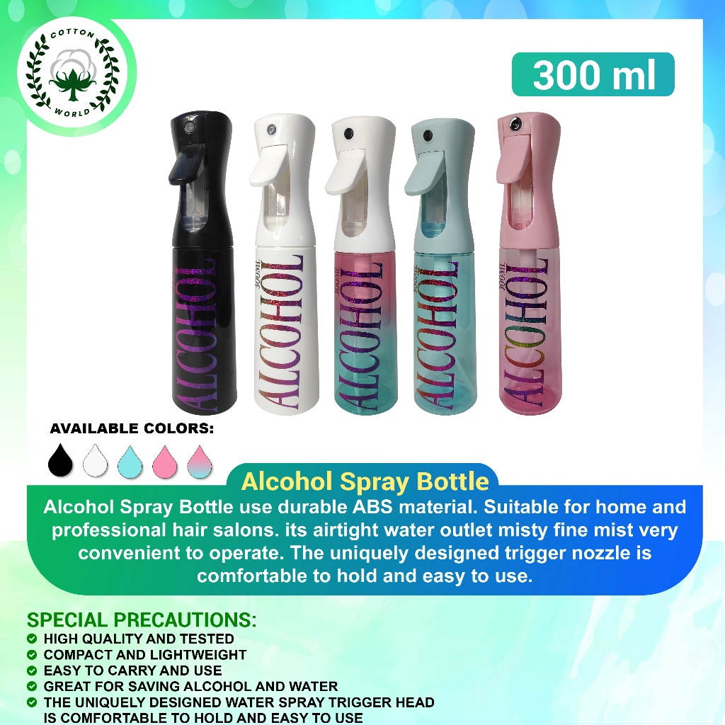 Cottons World Alcohol Spray Bottle 300 Ml With Sticker Label | Shopee ...