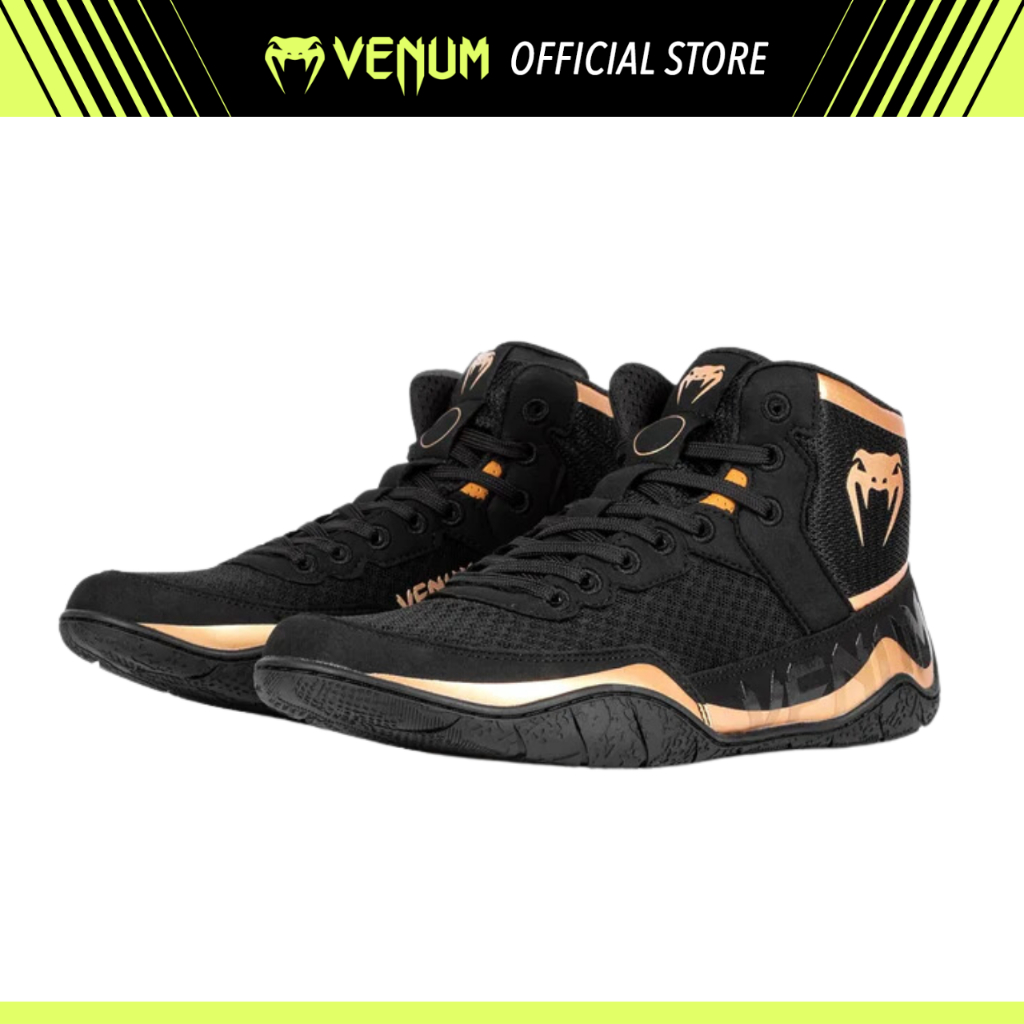 VENUM Elite Fitness Shoes - Black Bronze Boxing Shoes, Wrestling Shoes ...