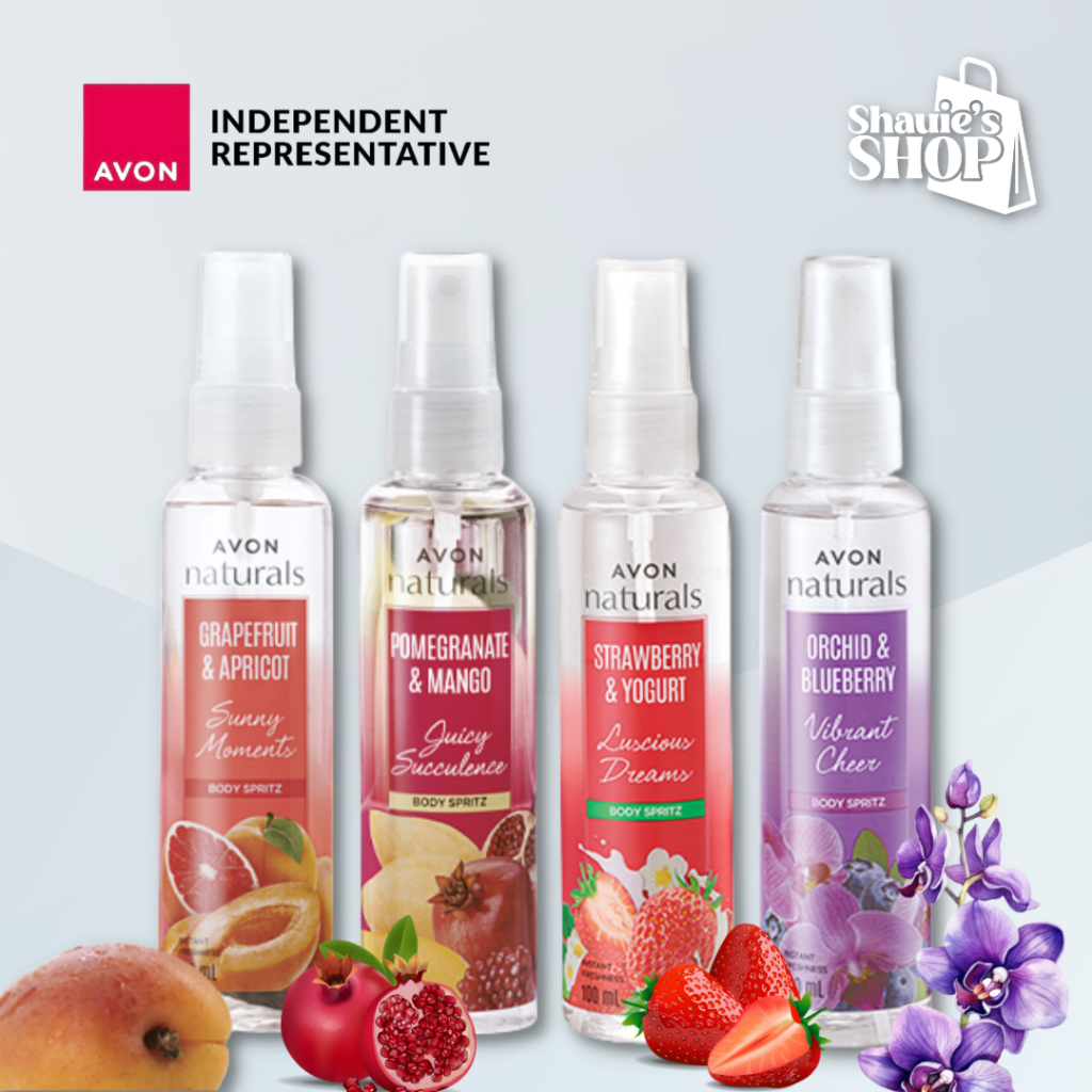 AVON Naturals Body Spritzes 100 mL ( Pomegranate & Mango, Strawberry ...