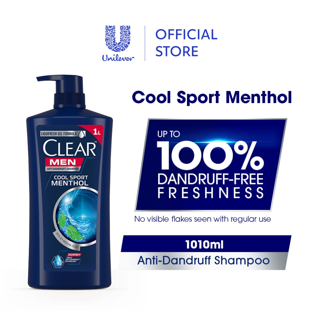 Clear Men Cool Sport Menthol Anti-Dandruff Shampoo 1010ml | Shopee ...