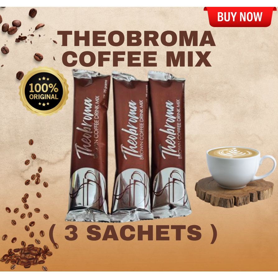 ( 3 SACHETS ) THEOBROMA COFFEE / ORIGINAL / BROWN COFFEE with L ...