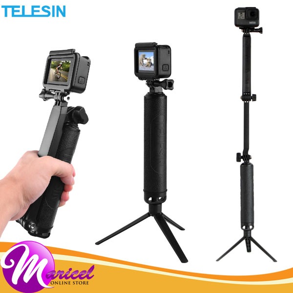 Telesin Action Camera 3Way Multifunctional Pole Monopod + Tripod ...