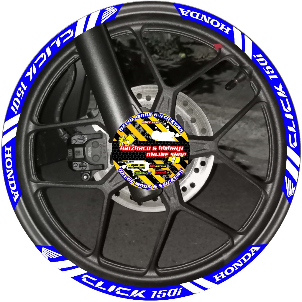 CLICK 150i, NEW MAGS STICKER DECALS (SET FOR 2 WHEELS, FRONT AND REAR ...