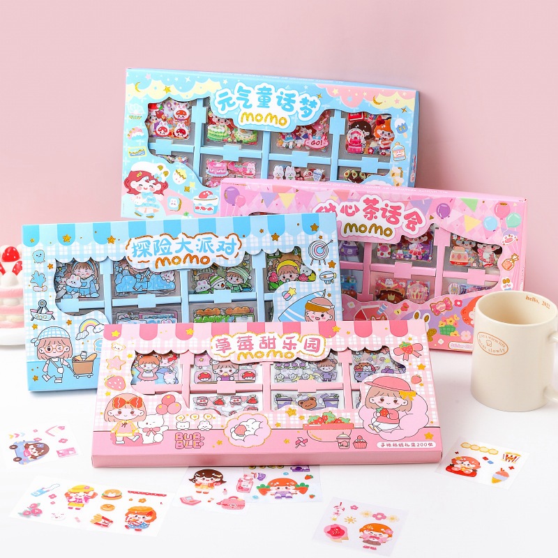 100/200 Pcs Cute Stickers Cartoon Motif Stickers DIY Scrapbook Handbook ...
